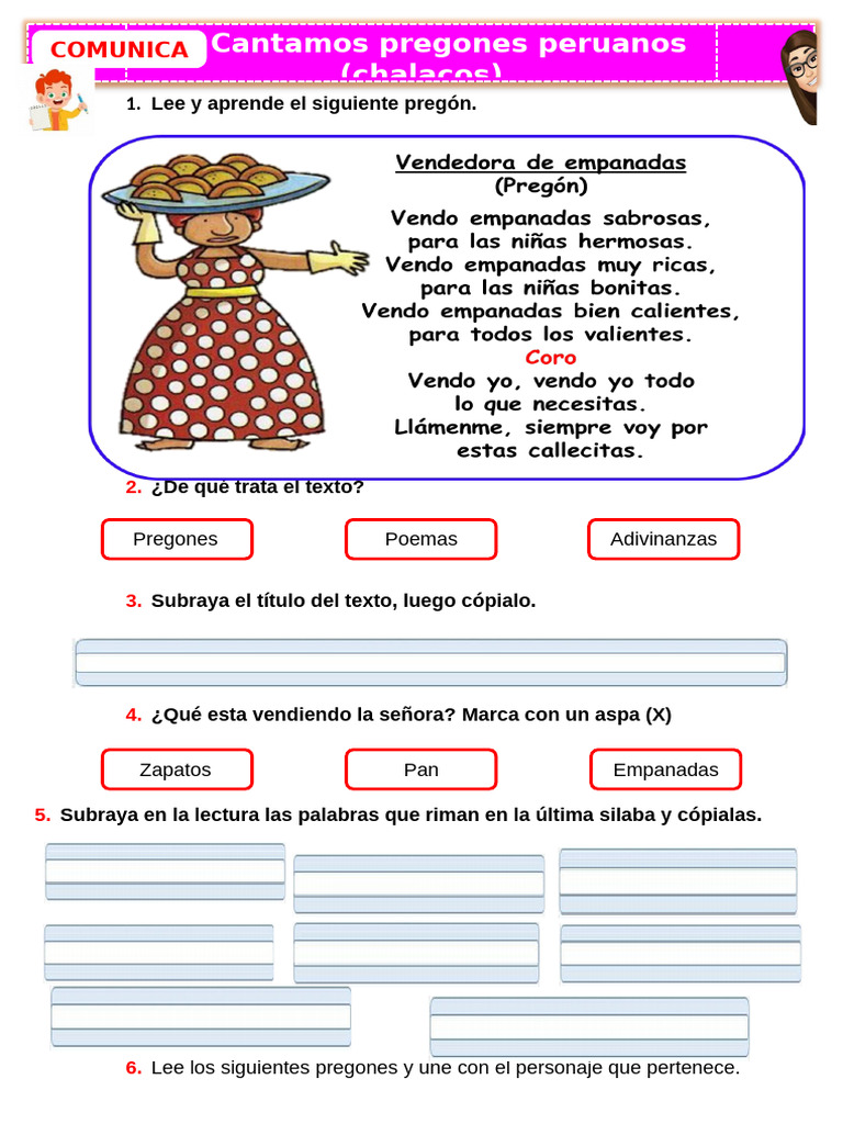 FICHA-COM-cantamos-pregones-peruanos (Chalacos) | PDF