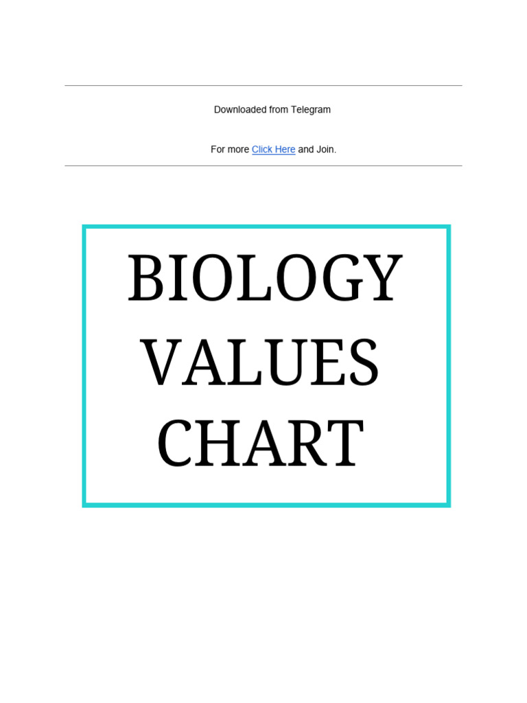 Biology Values Charts | PDF