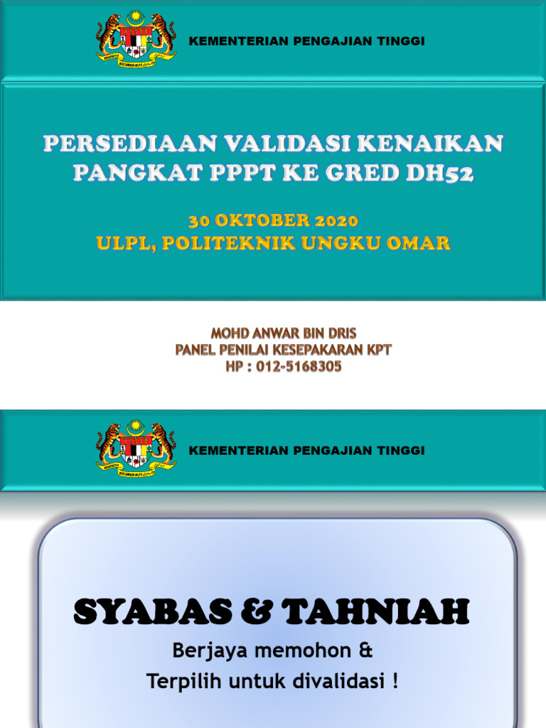 Taklimat Persediaan Validasi PPPT (PUO-30 Okt. 2020) OK & Share | PDF