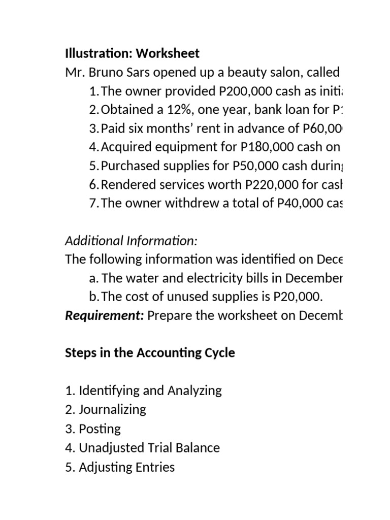 Illustration: Worksheet: Additional Information | PDF
