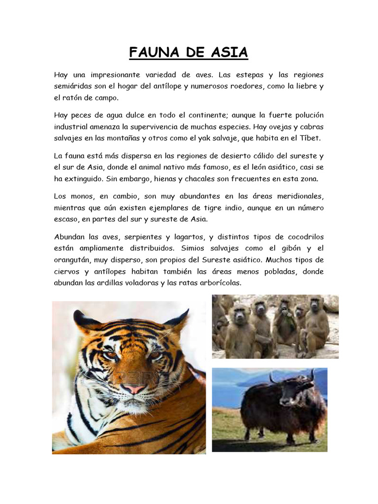 Fauna de Asia | PDF