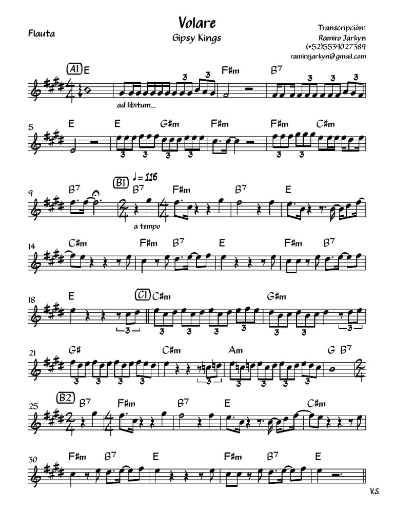 Volare - Flauta | PDF