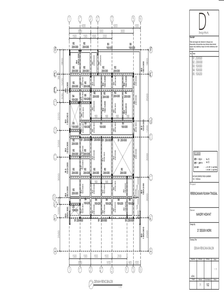 71.denah Rencana Balok | PDF