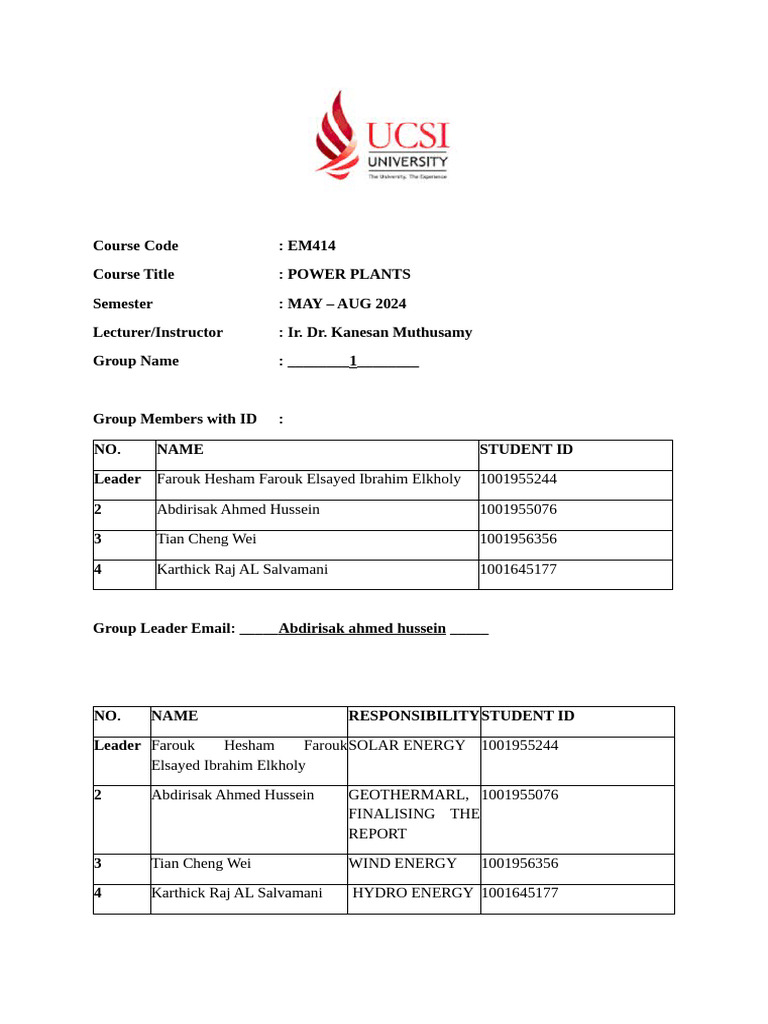 Power Plants Report | PDF