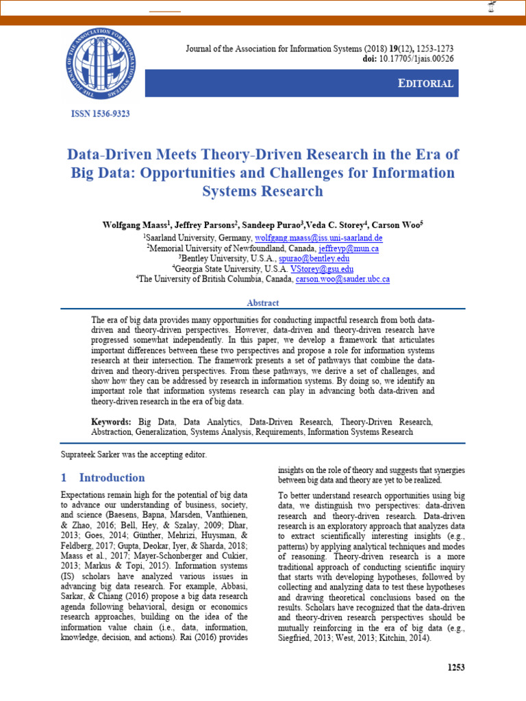 Data-Driven Meets Theory-Driven Research in The Era of Big Data ...