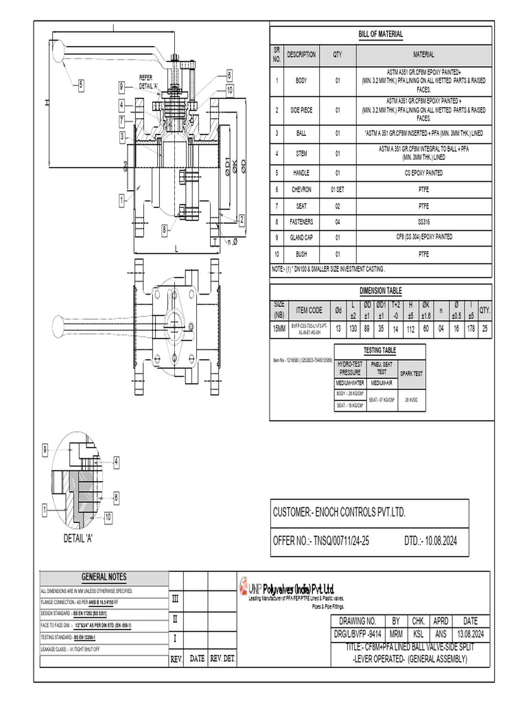 DRG - 9414 - LINED VALVE-Model | PDF