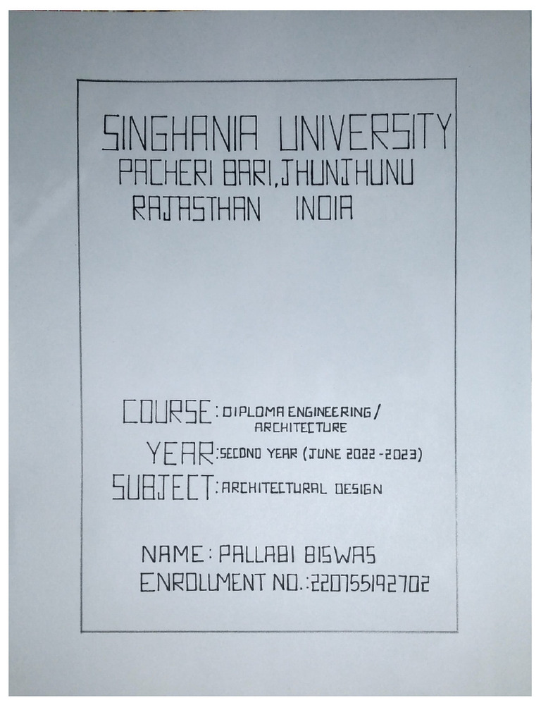 Assignment of Architectural Design (Diploma Engineering) | PDF