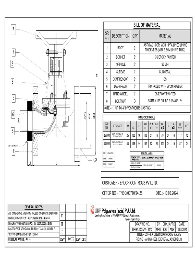 DRG - 9413 - LINED DIAPHRAGM VALVE-Model | PDF