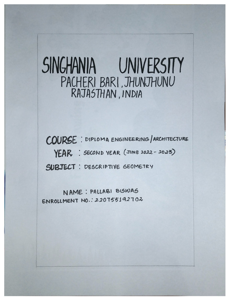 Descriptive Geometry Assignment | PDF