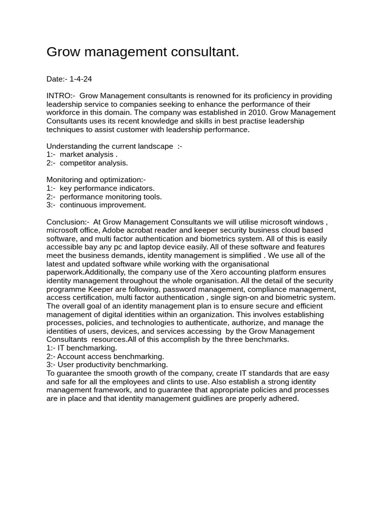Grow management consultant | PDF