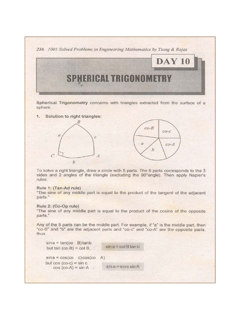 Spherical Trigonometry 2023 | PDF