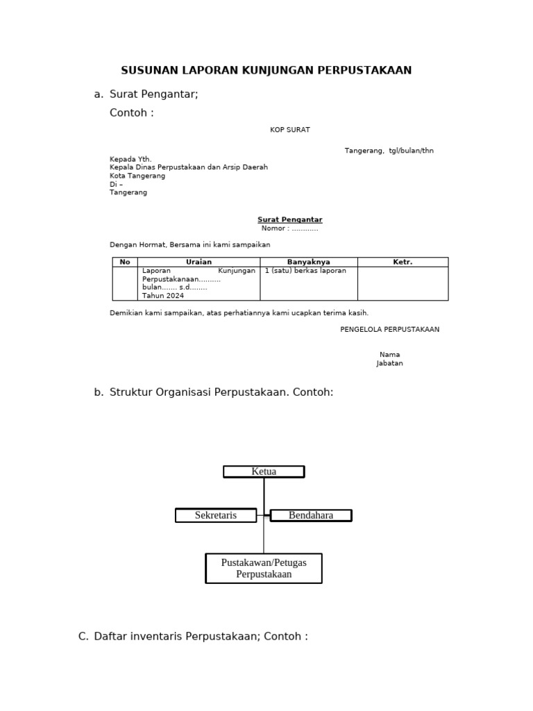 Susunan Laporan Kunjungan Perpustakaan | PDF