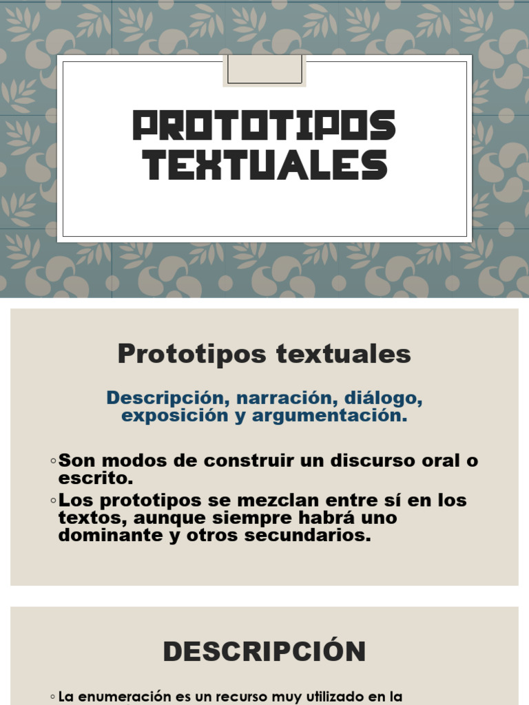 Prototipos Textuales, DESCRIPCIÓN | PDF