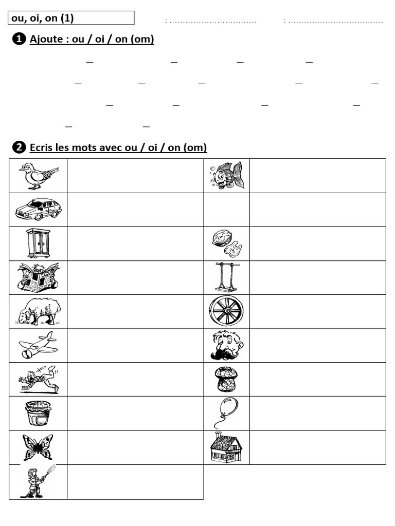 Ce1 Ou Oi On Exercices 01 2012 | PDF