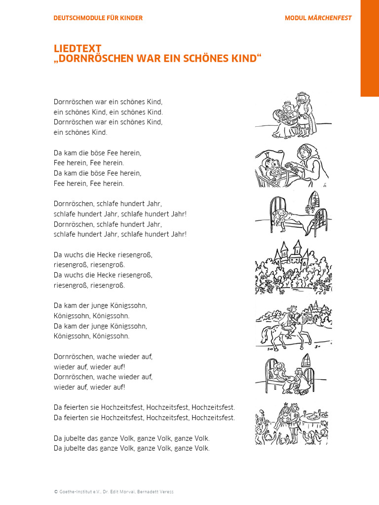 Modul Maerchenfest Liedtext Dornroeschen War Ein Schoenes Kind de v1 | PDF