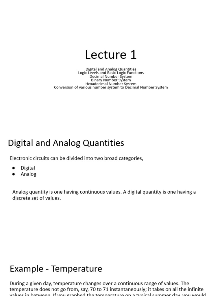 1) DLD - Lec 1 - Number Systems | PDF