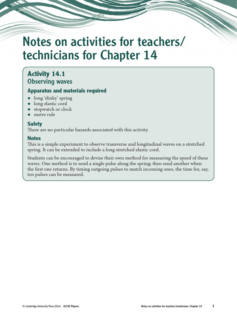 Teaching Notes Prac 14 | PDF