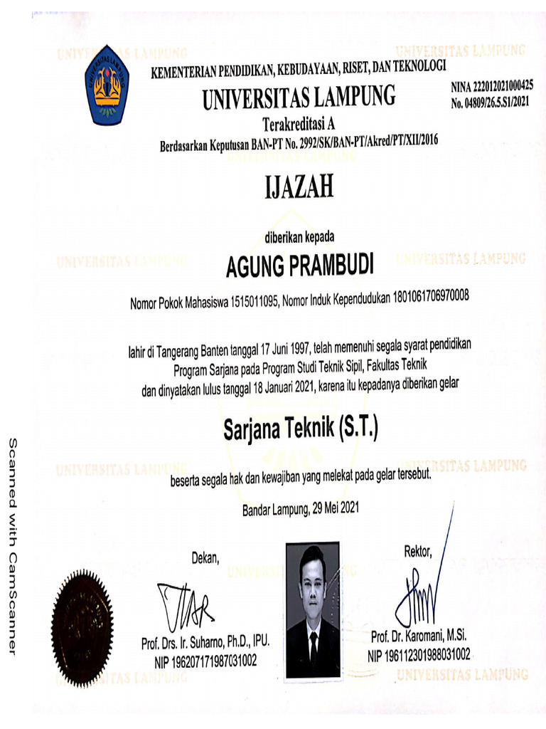 Ijazah KTP NPWP Agung | PDF