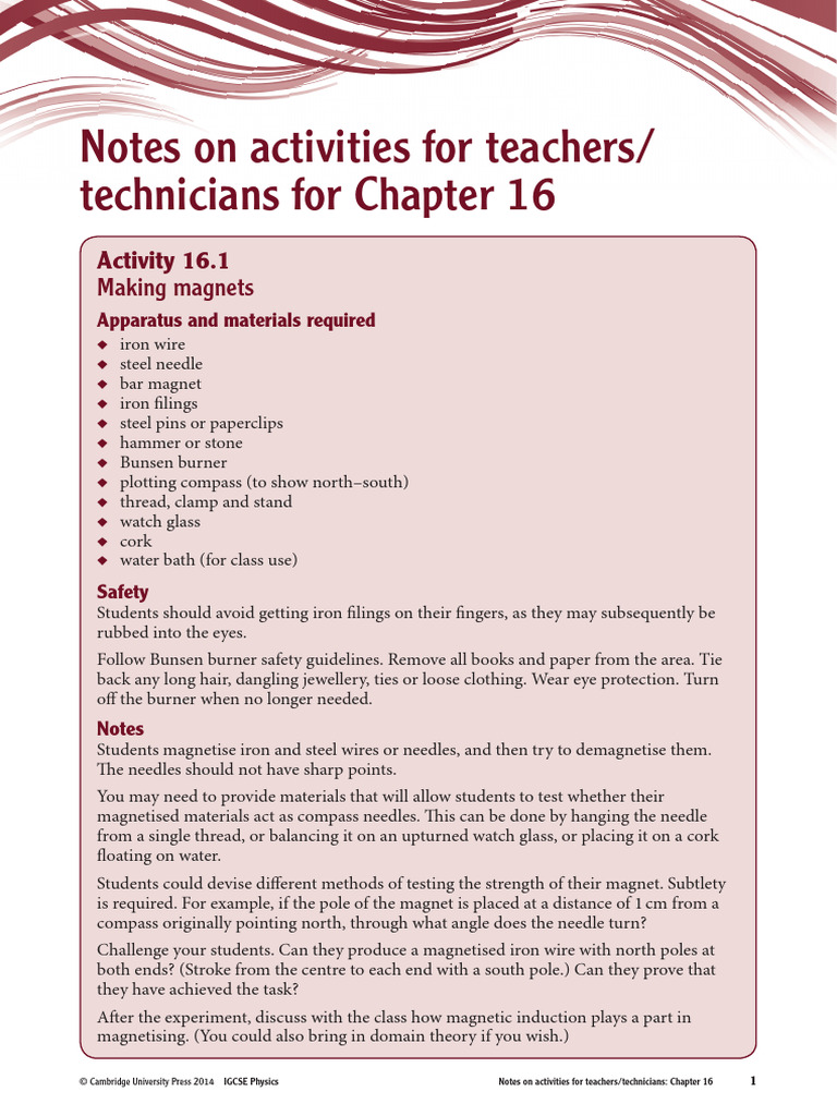 Teaching Notes Prac 16 | PDF