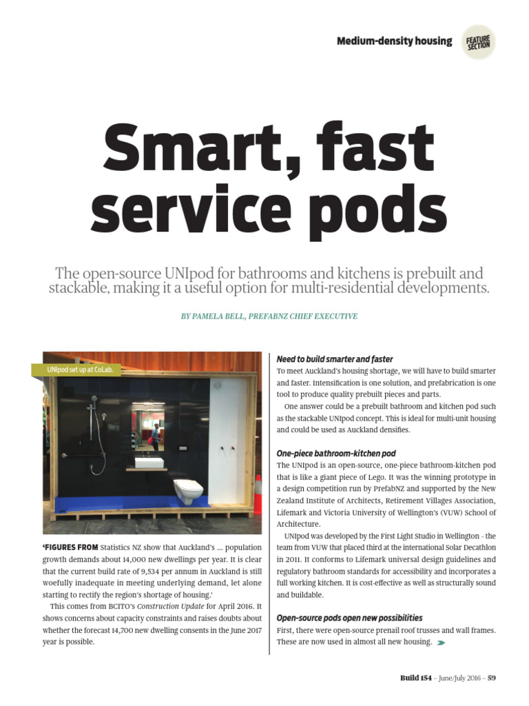 Build 154 59 Feature Medium Density Housing Smart Fast Service Pods | PDF