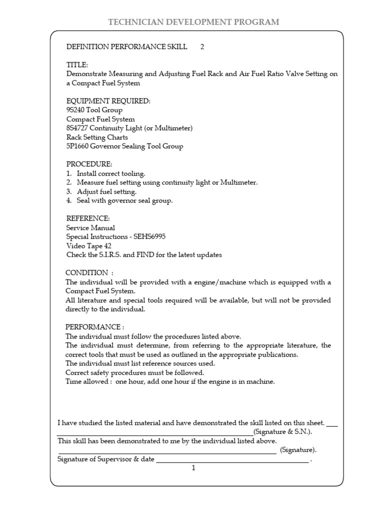 Technician Development Program | PDF