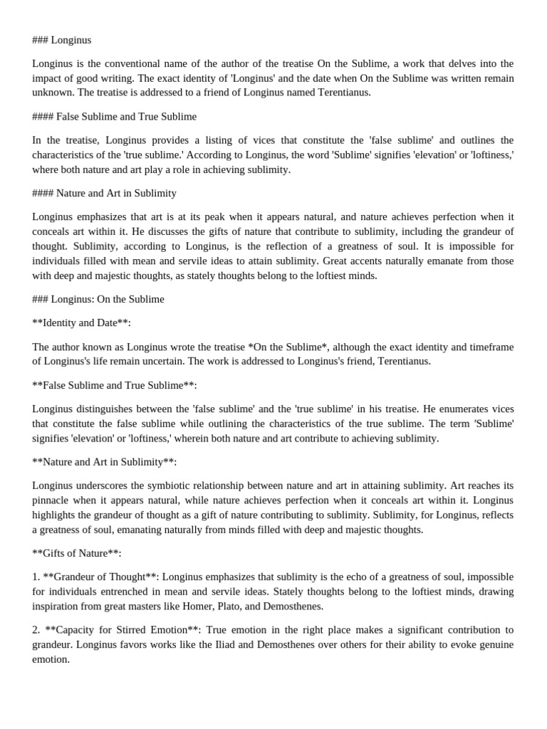 Longinus | PDF | Poetry | Philosophy