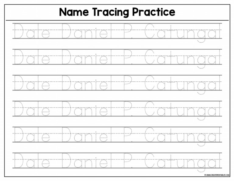 Name Tracing Practice 630F D77B 9362 | PDF