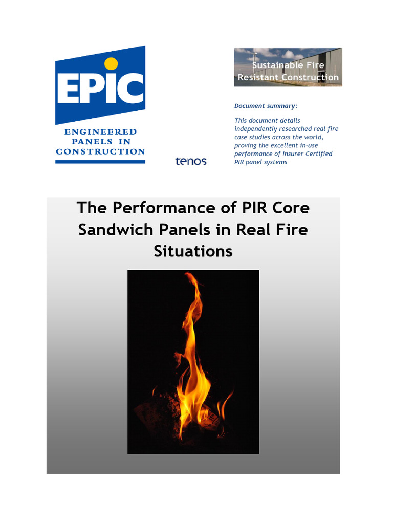 Performance of PIR Core Sandwich Panels in Real Fire Situations | PDF ...