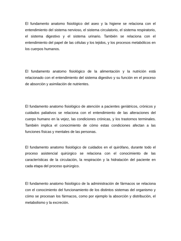 El Fundamento Anatomo Fisiológico | PDF