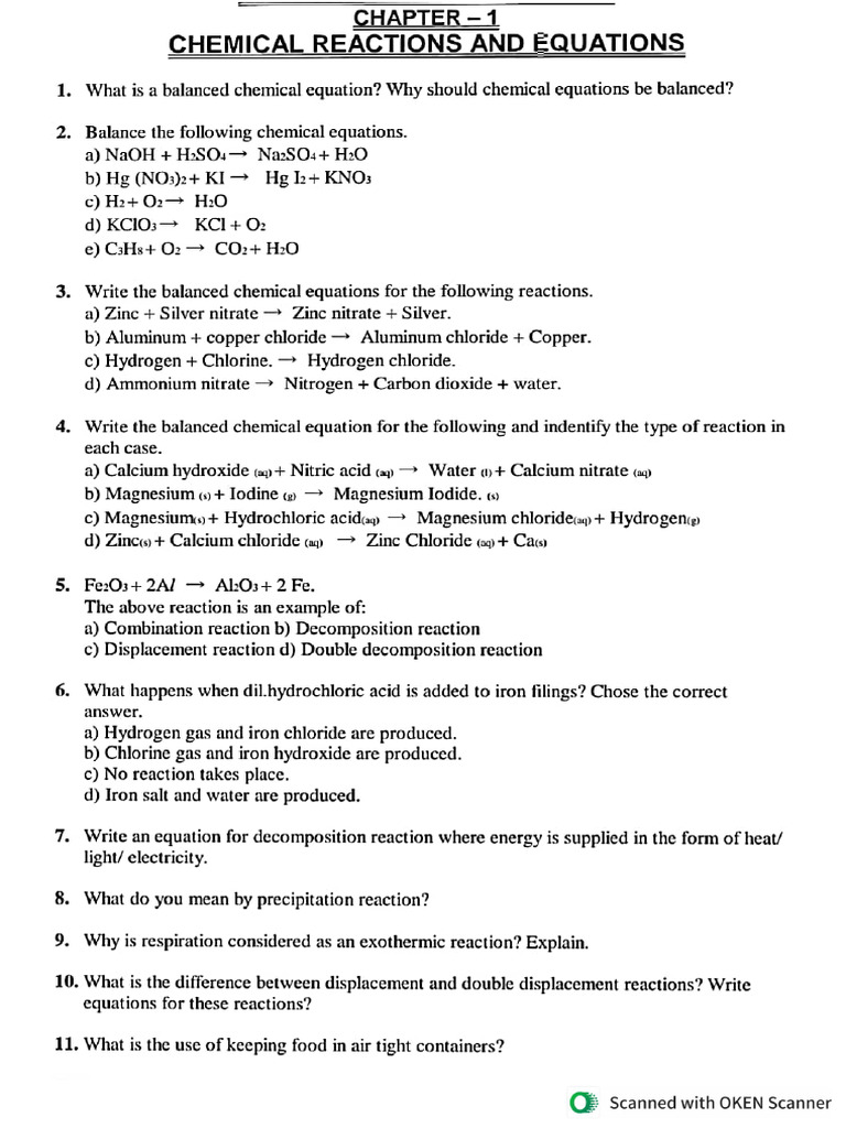 Class 10 Worksheet 1 | PDF
