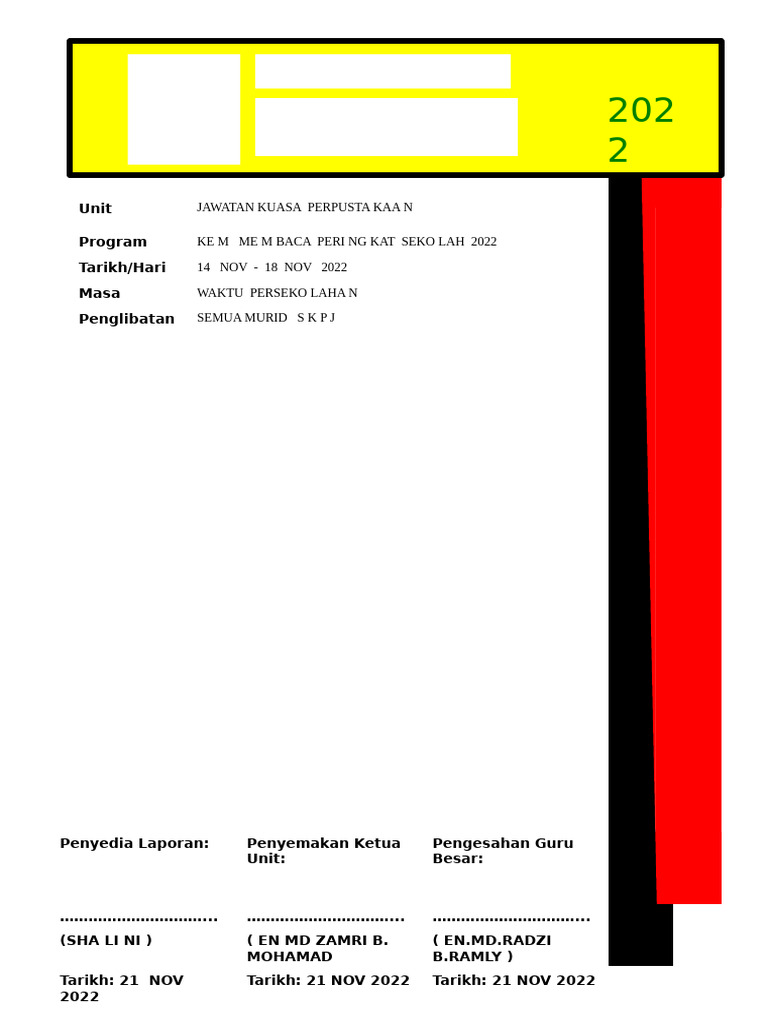 One Page Report PROGRAM KEM MEMBACA | PDF