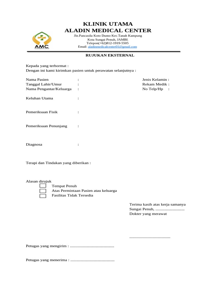 Form Rujukan Eksternal | PDF