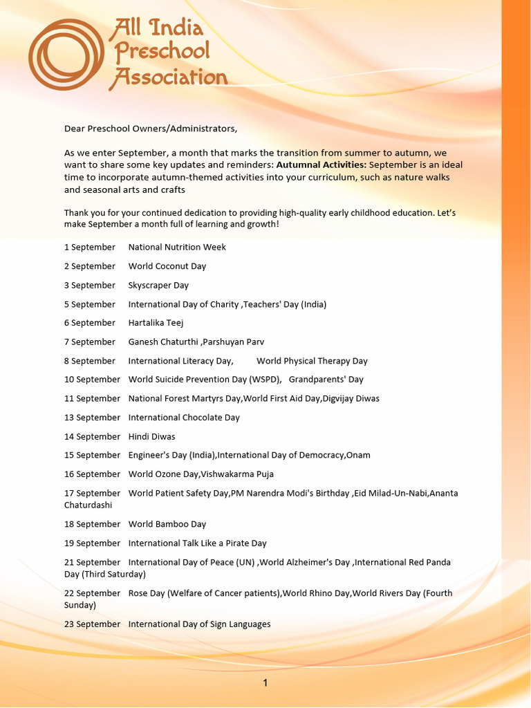 september dates | PDF