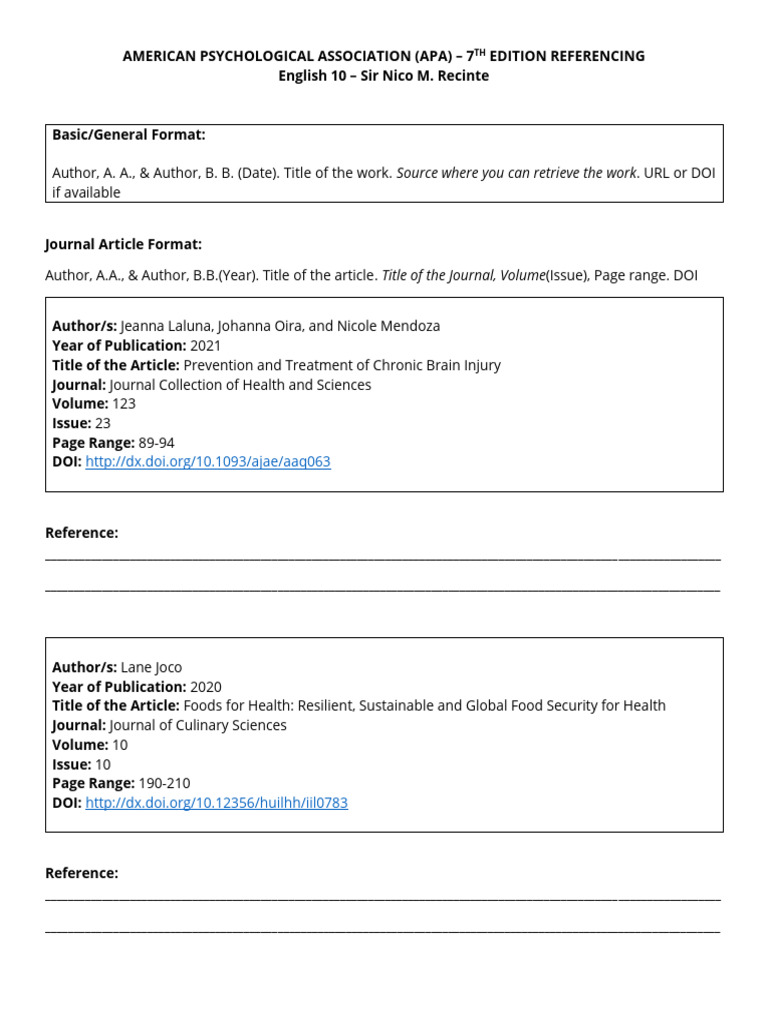 APA-Reference-Page-Exercises-2 | PDF