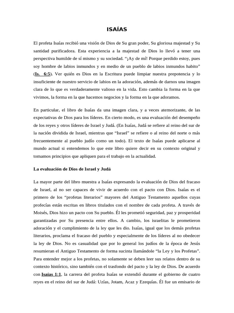 Libro de Isaias | PDF | Profeta | Libro de Isaías