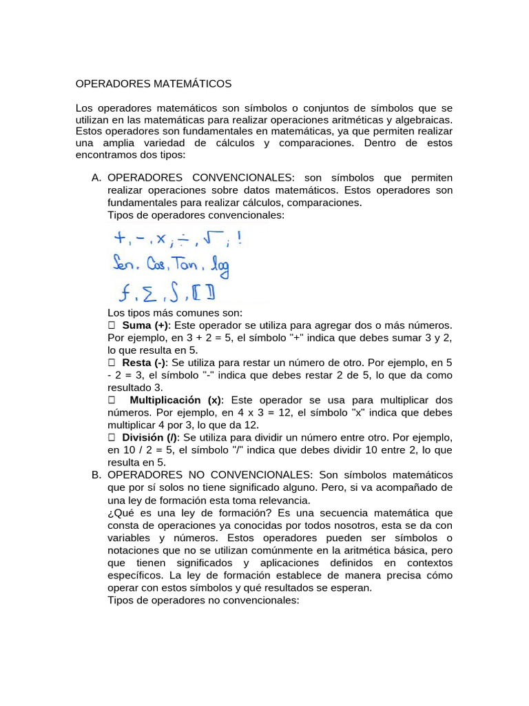 Operadores Convencionales | PDF