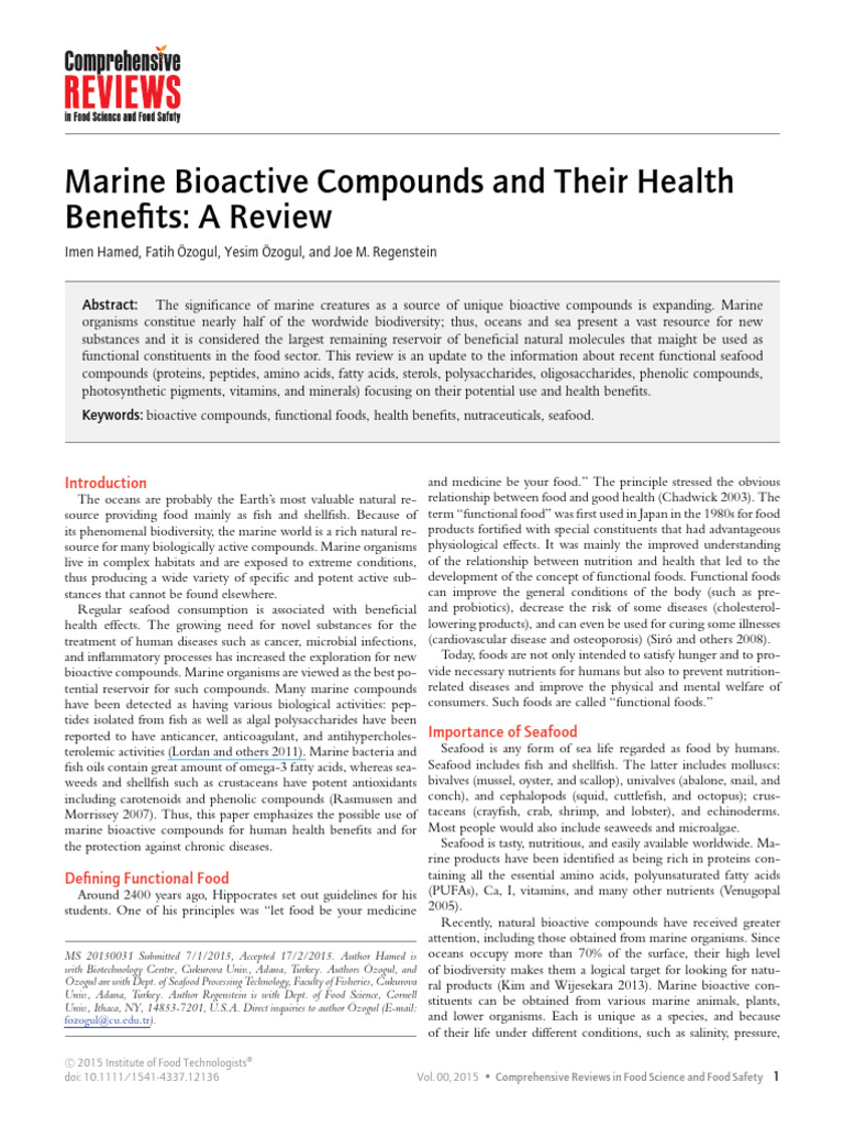 Marine Bioactive Compounds and Their Hea | PDF
