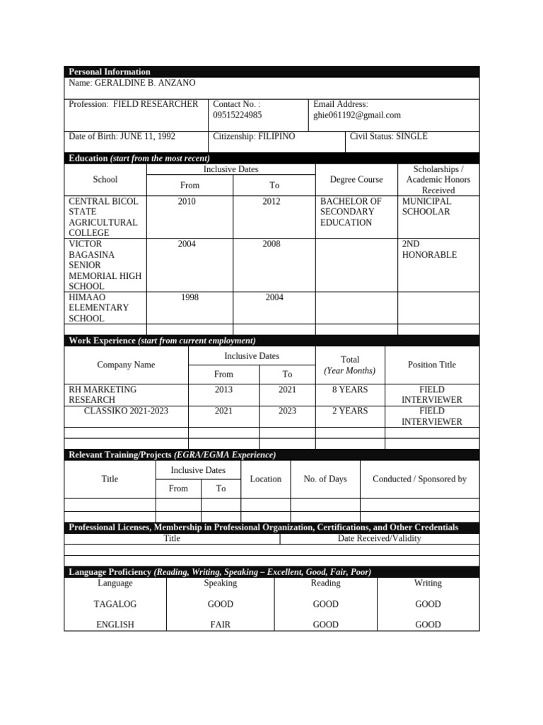 Resume Template - Project Apollo | PDF