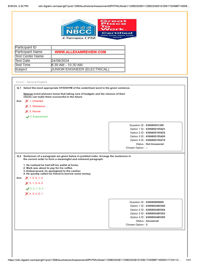 NBC CJ e Electrical 2024 | PDF