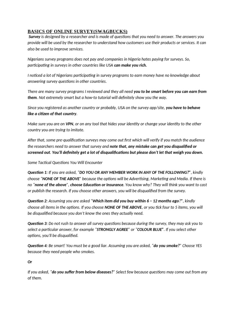 Basics of Online Survey | PDF