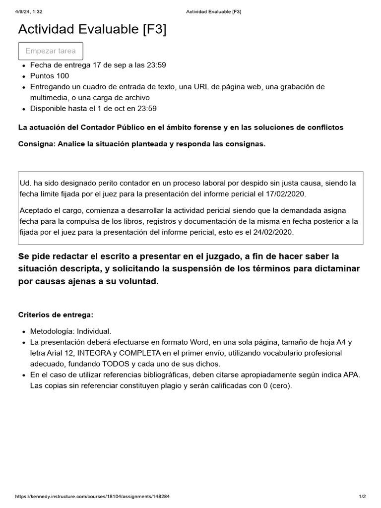 Actividad Evaluable (F3) Adm Prof Juridico Contable | PDF