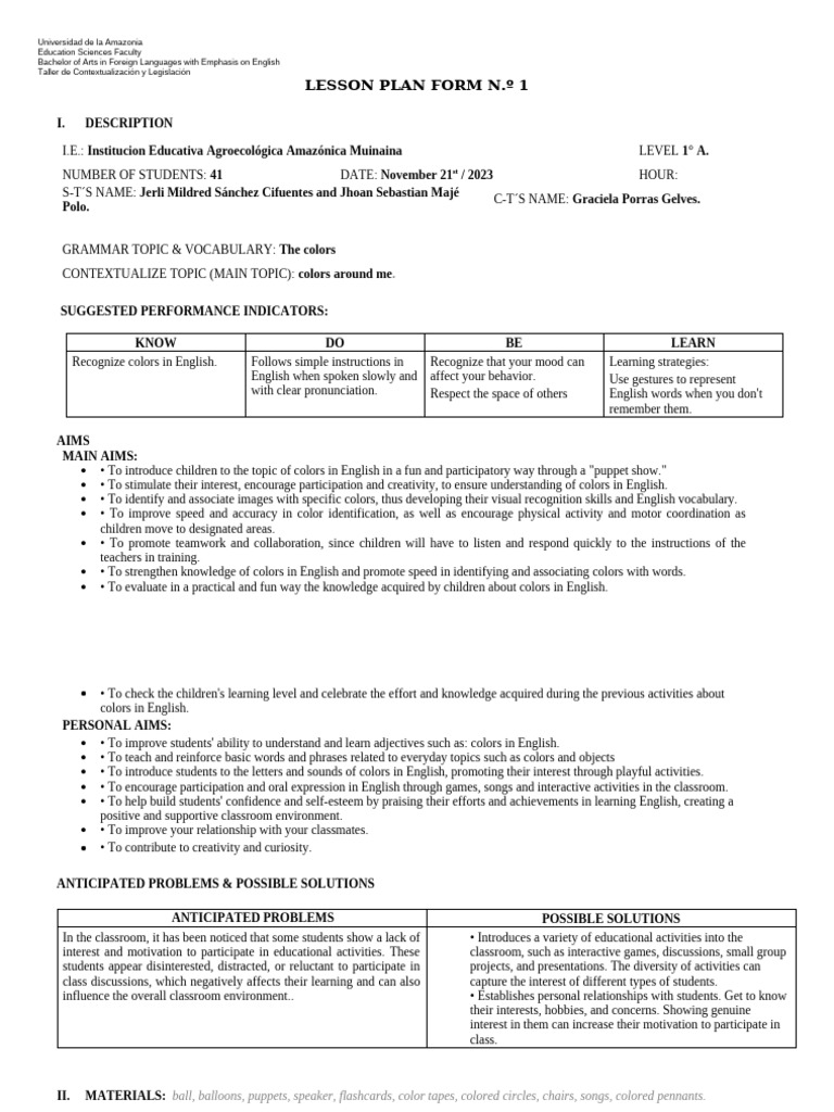 Tpi Lesson Plan Form Lleei-II-2022 | PDF