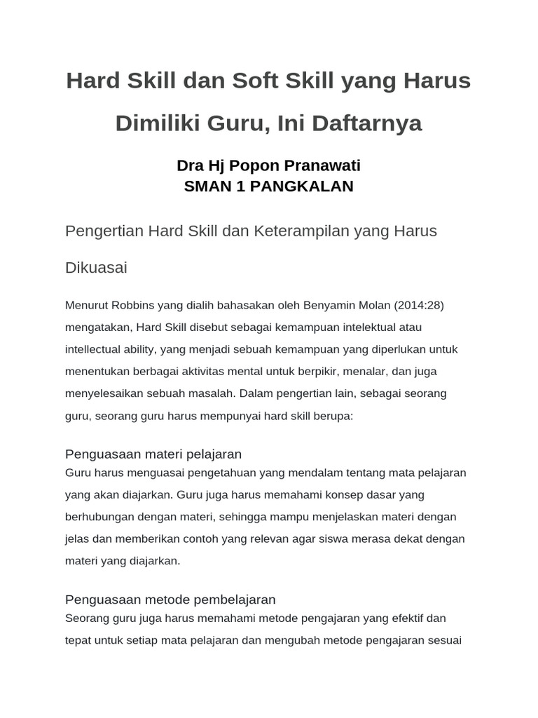 Soft Skill BU POPON | PDF
