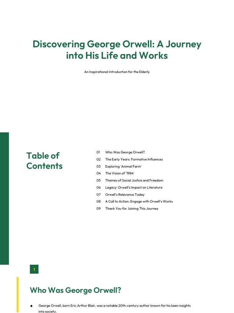 Discovering George Orwell: A Journey Into His Life and Works | PDF