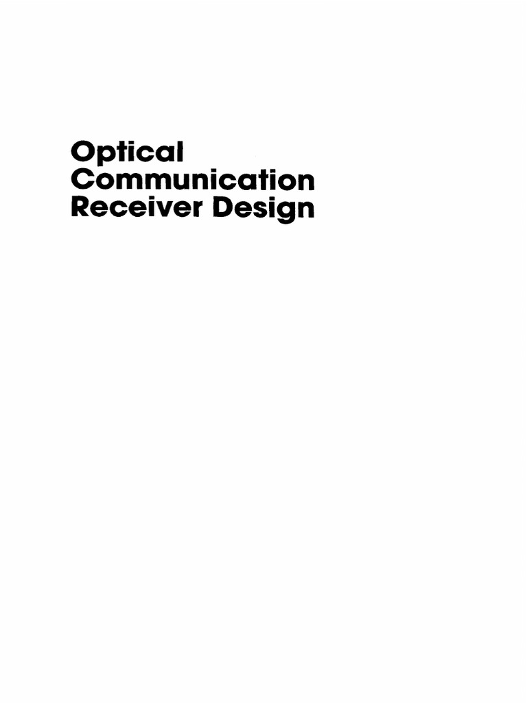 Optical Communication Receiver Design | PDF