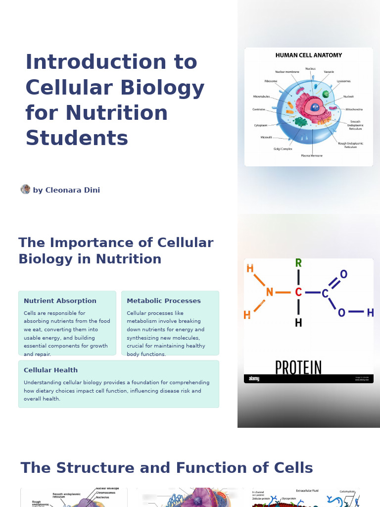 Cellular Biology Basics for Nutrition Students | PDF | Cell (Biology ...