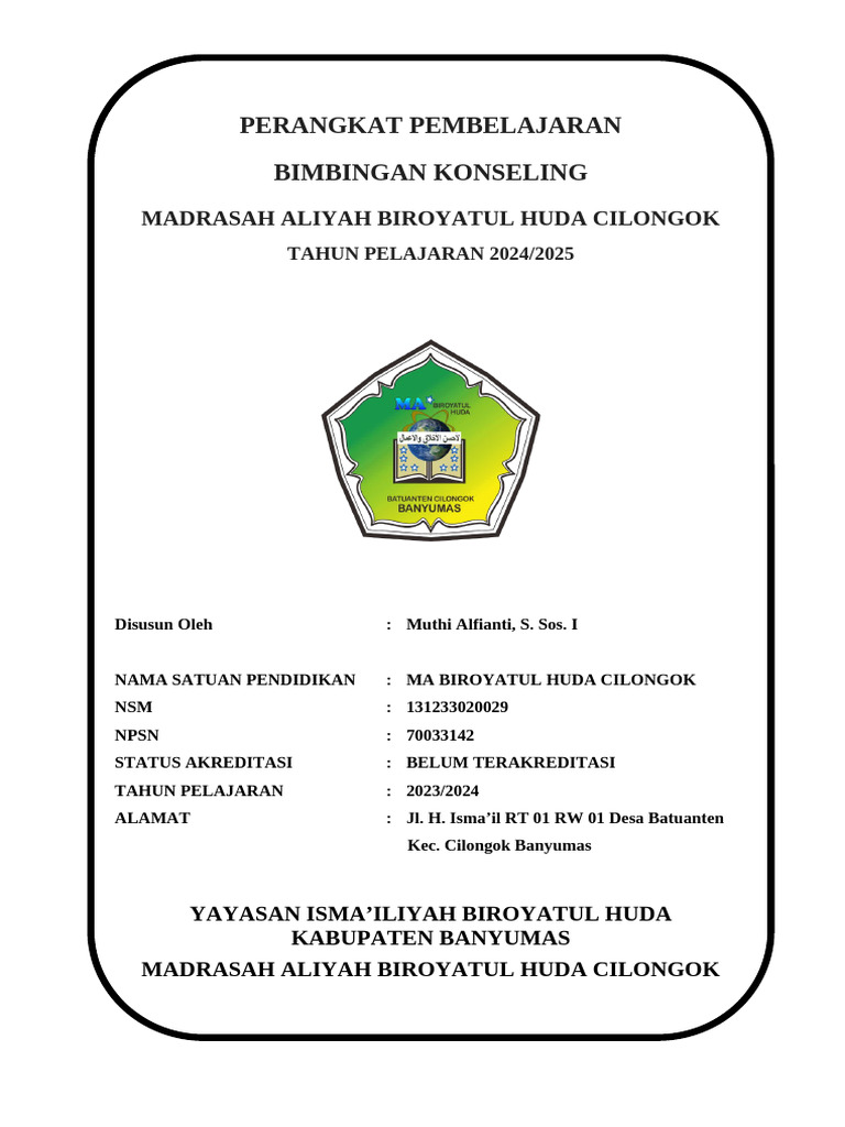 Program BK Sma-Ma Kurmer Kelas 12 - Siap Cetak | PDF