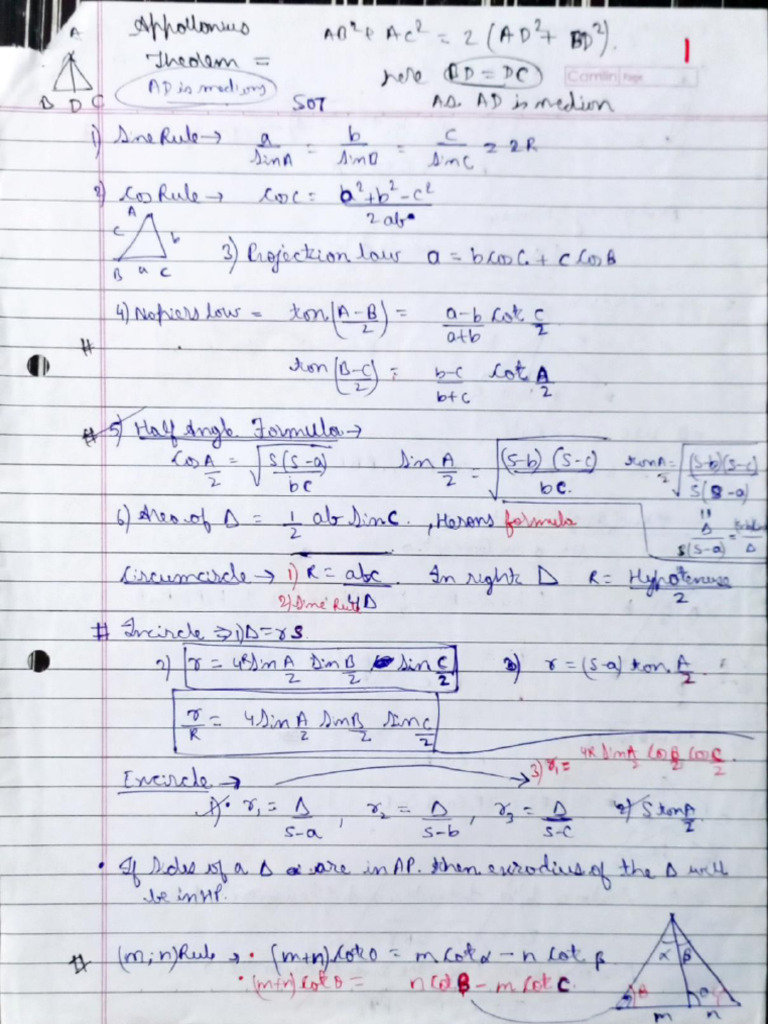 Solutions of Triangles, Iitjee | PDF