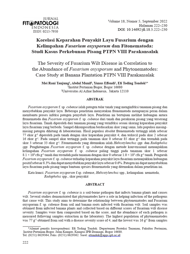 Layu Fusarium | PDF | Branches Of Botany | Home & Garden