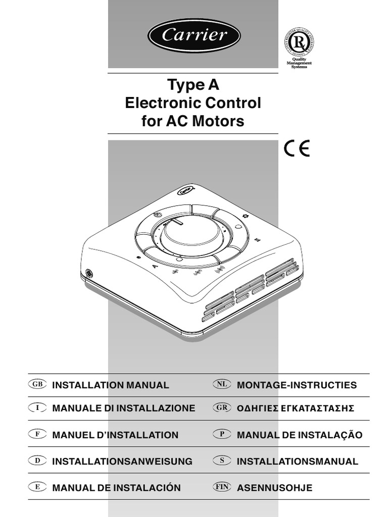 Carrier Type A Electronic Control For AC Motors | PDF